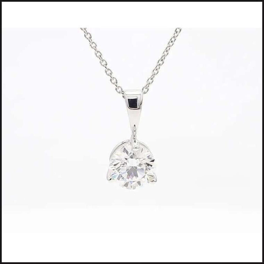 Joseph Asher Candlelight Diamond Solitaire Pendant Set in 14 Karat Whi ...